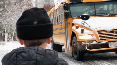 School Bus Snow Stock Footage ~ Royalty Free Stock Videos | Pond5