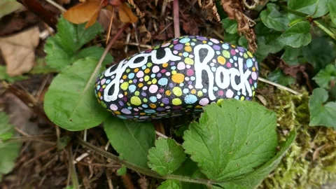 Kindness rock with painted you rock mess... | Stock Video | Pond5