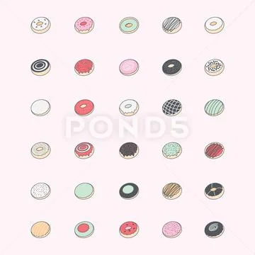 Kinds and types of delicious donuts and their taste variations ~ Clip ...