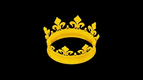 King Crown 3D Animated Icon on Black Bac... | Stock Video | Pond5