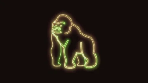 King Kong Icon Neon Seamless Loop 4K (Bl... | Stock Video | Pond5
