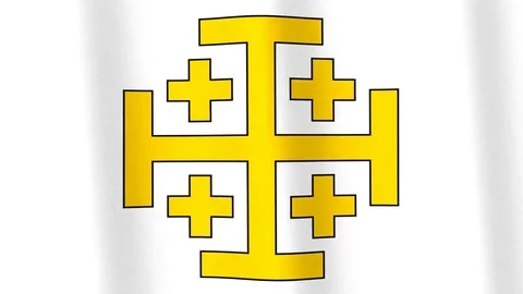 Kingdom of Jerusalem realistic flag loop... | Stock Video | Pond5