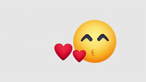 kiss on heart emoji loop Animation video... | Stock Video | Pond5