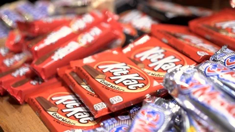 Kit Kat taken from shelf at candy store ... | Stock Video | Pond5