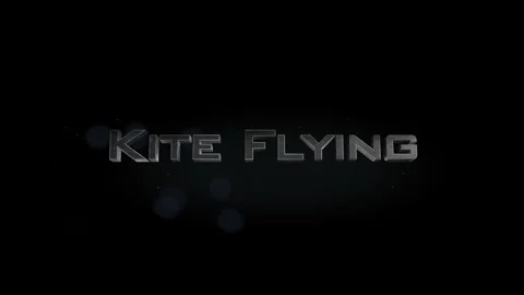 Kite Flying title metal text on black al... | Stock Video | Pond5