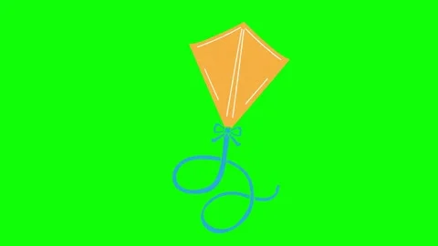 kite hand drawn animation green screen. ... | Stock Video | Pond5