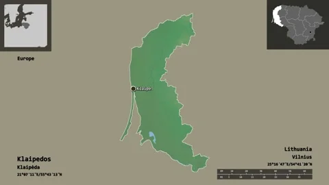 Klaipedos location. Lithuania. Relief ma... | Stock Video | Pond5