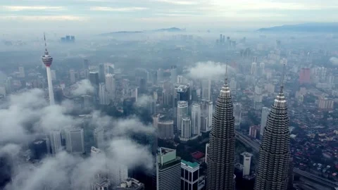 KLCC twin tower and Kl tower at backgrou... | Stock Video | Pond5