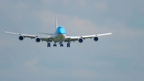KLM Boeing 747 landing | Stock Video | Pond5