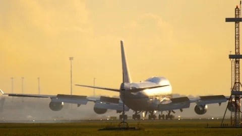 KLM Boeing 747 landing | Stock Video | Pond5