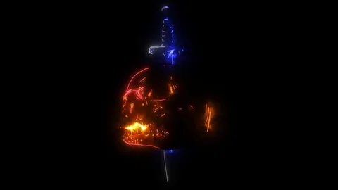 Skeleton Knife Animation Stock Footage ~ Royalty Free Stock Videos | Pond5