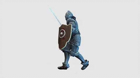 Knight in armor with shield and sword | Stock Video | Pond5