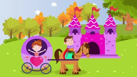 Knight carrying a princess in the carria... | Stock Video | Pond5