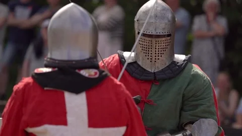 Knight Fighters In Full Protective Steel... | Stock Video | Pond5