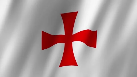 Knights Templar Flag. 3d Templar Flag wa... | Stock Video | Pond5