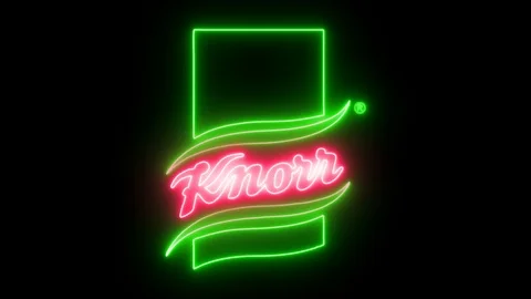 Knorr Logo With Neon Lights | Stock Video | Pond5