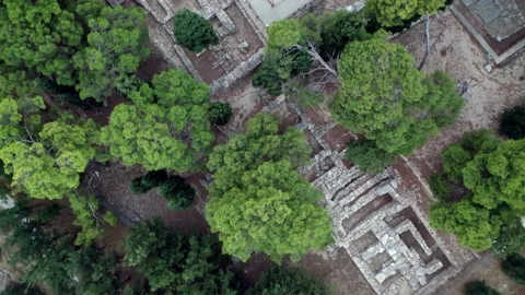 Knossos Palace, Crete, Drone Clip 4K Ove... | Stock Video | Pond5