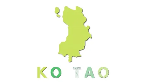 Ko Tao map with paper regions. Animated ... | Stock Video | Pond5
