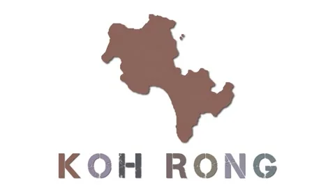 Koh Rong map with paper regions. Animate... | Stock Video | Pond5