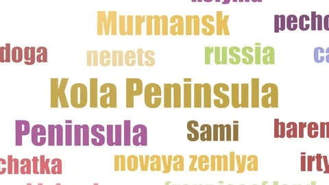 Kola Peninsula Word Cloud Animated Isola... | Stock Video | Pond5