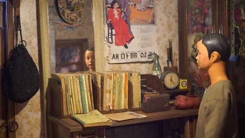 Korean boy during poor Korea in Museum o... | Stock Video | Pond5