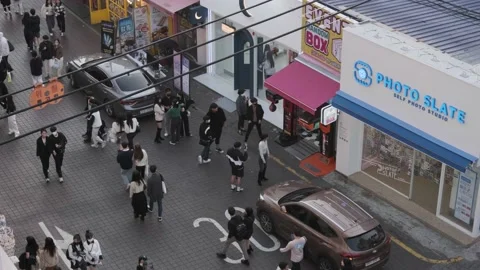 Korean dancers busking in Hongdae during... | Stock Video | Pond5