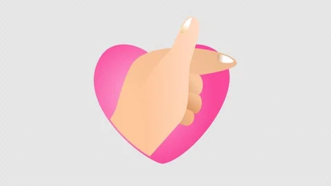 Korean finger heart. Hand gesture cartoo... | Stock Video | Pond5