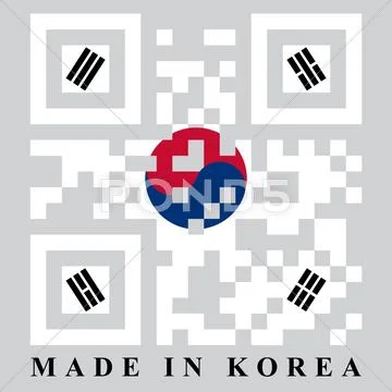 Korean qr code flag: Vector Graphic Illustration #40098537