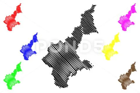 Kota district (Rajasthan State, Republic of India) map vector illustration, s: Royalty Free ...