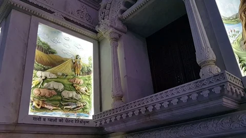 Krishna Charitra On Wall In Prem Mandir ... | Stock Video | Pond5
