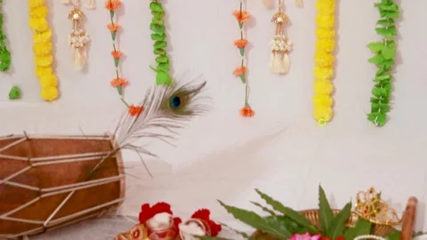 krishna janmashtami studio background se... | Stock Video | Pond5