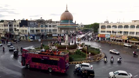 'Krishna raja' circle near Mysore palace... | Stock Video | Pond5