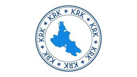 Krk intro. Badge with the circular name ... | Stock Video | Pond5