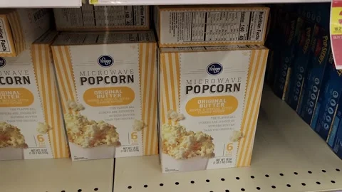 Kroger Microwave Popcorn Original Butter... | Stock Video | Pond5