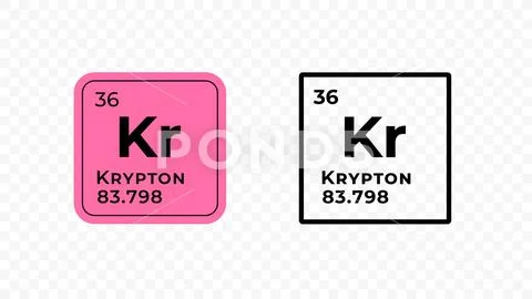 Krypton, chemical element of the periodic table vector design ...