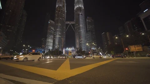 Kuala Lumpur landmarks, in front of KLCC... | Stock Video | Pond5