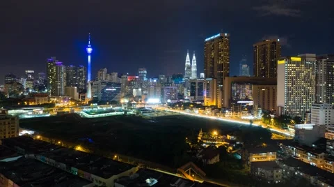 Kuala Lumpur Nightscape Time Lapse | Stock Video | Pond5
