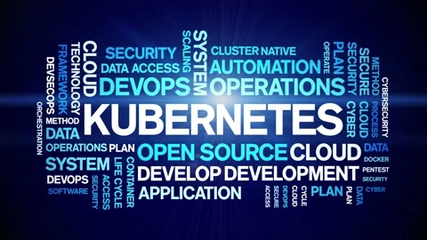 Kubernetes animated word cloud,animation... | Stock Video | Pond5