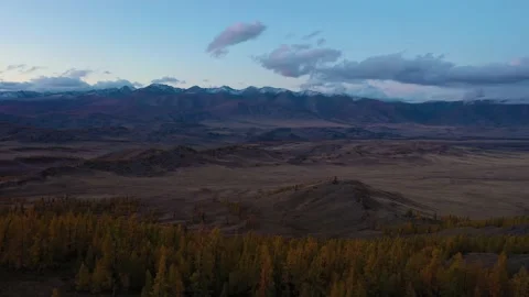 Kurai Steppe and Kurai Mountain Ridge at... | Stock Video | Pond5