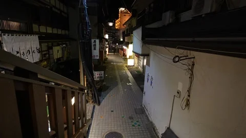 Kusatsu Onsen Hot Spring Night View, Jap... | Stock Video | Pond5