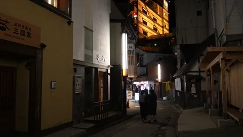 Kusatsu Onsen Hot Spring Night View, Jap... | Stock Video | Pond5