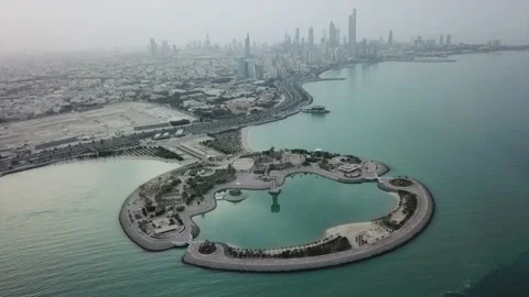 Kuwait City waterfront (Arabian Gulf). S... | Stock Video | Pond5