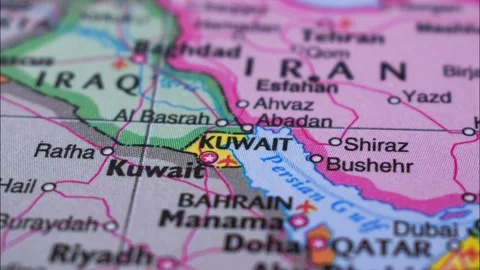 Kuwait Country - Geographic Area On The ... | Stock Video | Pond5