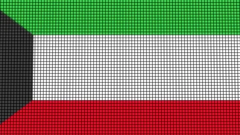 Kuwait Flag animated in pixel grid style... | Stock Video | Pond5