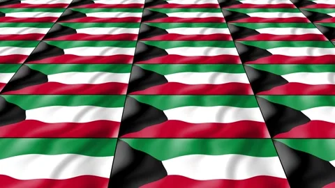 Kuwait Flag wave 3d rotating view animat... | Stock Video | Pond5