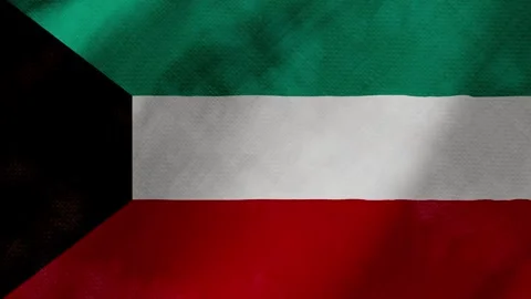 kuwait flag waving background with real ... | Stock Video | Pond5
