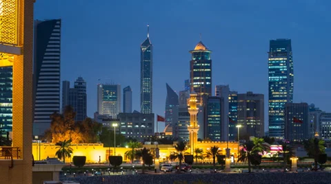 Kuwait, Kuwait City, skyline, city centr... | Stock Video | Pond5