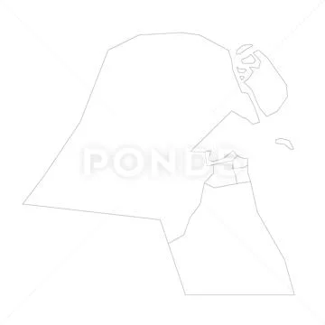 Kuwait political map of administrative divisions: Graphic #230607805