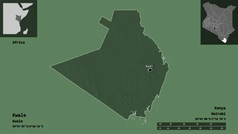 Kwale location. Kenya. Administrative ma... | Stock Video | Pond5