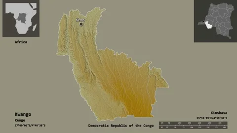 Kwango location. Congo Kinshasa. Relief ... | Stock Video | Pond5